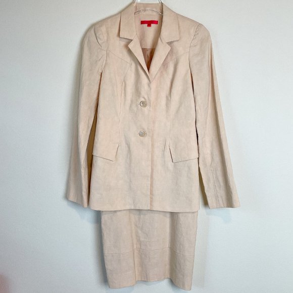Shamask | Dresses | Shamask Dress Jacket Cream Neutral Light Beige ...